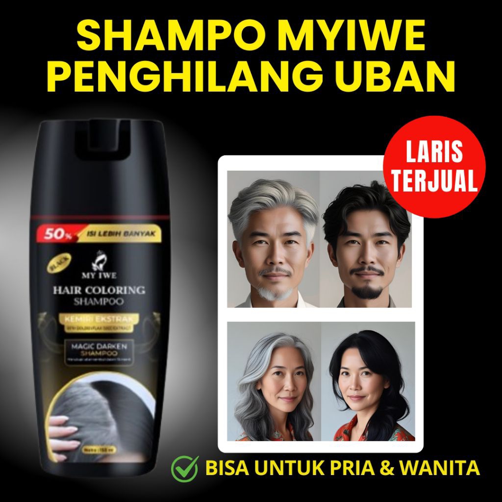 Jual Myiwe Shampoo Penghitam Rambut Uban / Penghilang Uban Herbal Aman ...