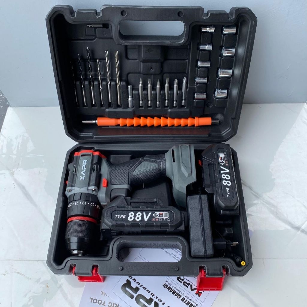 Jual APR RAJA BOR impact drill BRUSHLESS TYPE AP34+ 13mm keyless auto ...