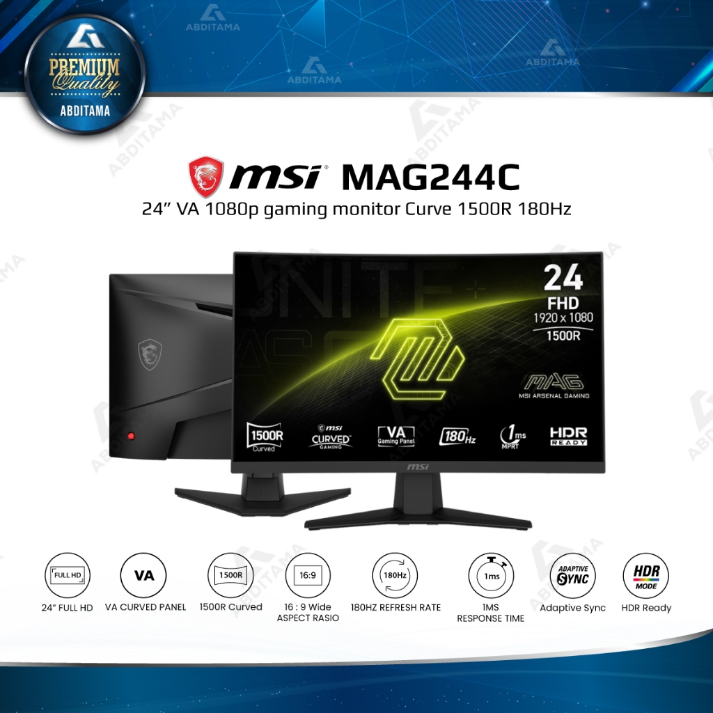 Jual Monitor LED MSI MAG244C 24” VA 1080p FHD gaming monitor Curve ...