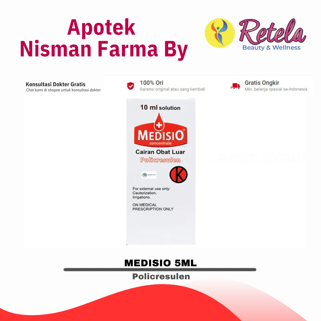 Jual MEDISIO 10ML ( Policresulen ) / KEMASAN BARU | Shopee Indonesia