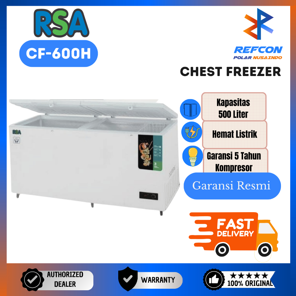 Jual Chest Freezer RSA CF 600 H / CF600H / CF600 Freezer Box [500 Liter ...