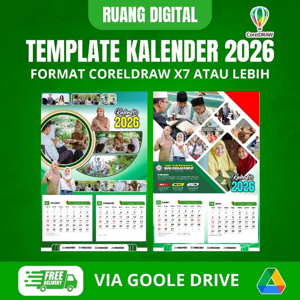 Jual Template Kalender 2026 Format Coreldraw Lengkap Jawa Hijriyah ...