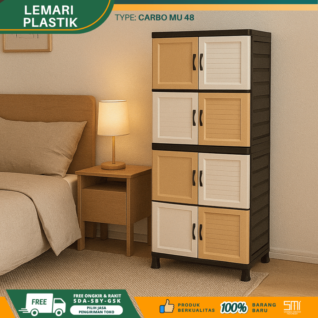Jual Lemari Plastik Napolly Cabro MU 48 / Lemari Pakaian Plastik Anak ...