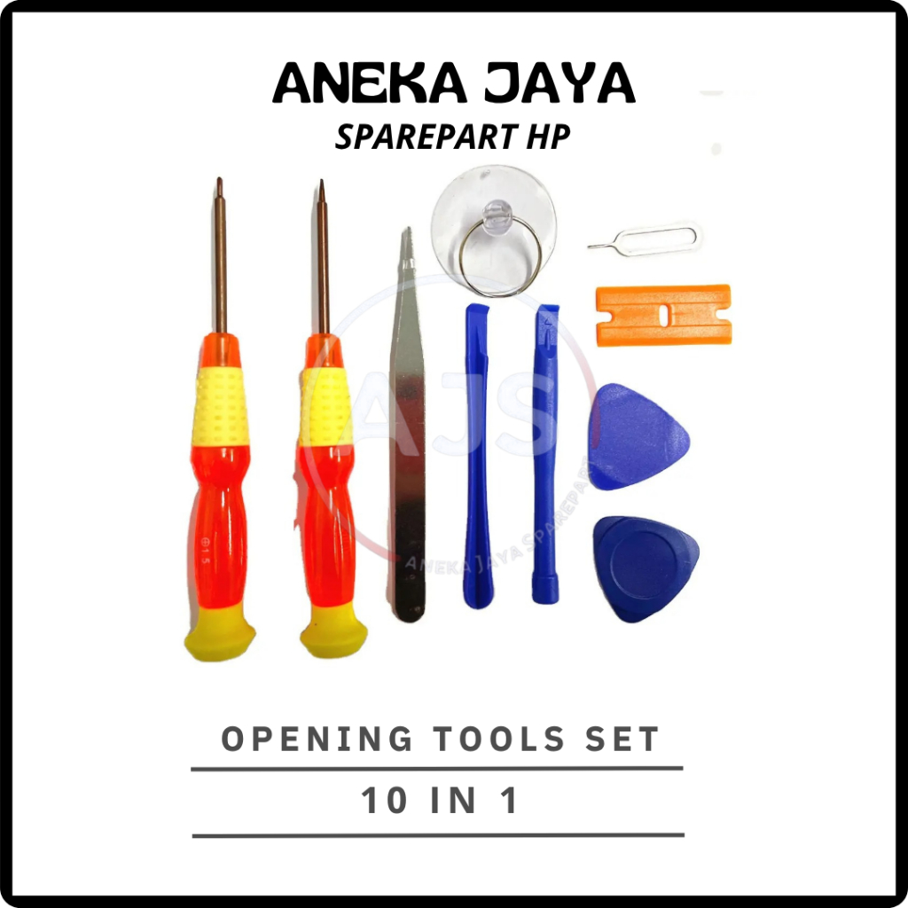 Jual ALAT SERVICE HP LCD OPENING TOOLS SET OBENG + PINSET / TWEEZER ...