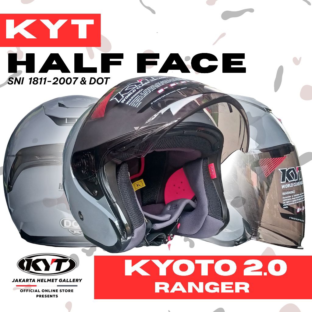 Jual KYT KYOTO RANGER 2.0 Helm Half Face SNI & DOT | Shopee Indonesia
