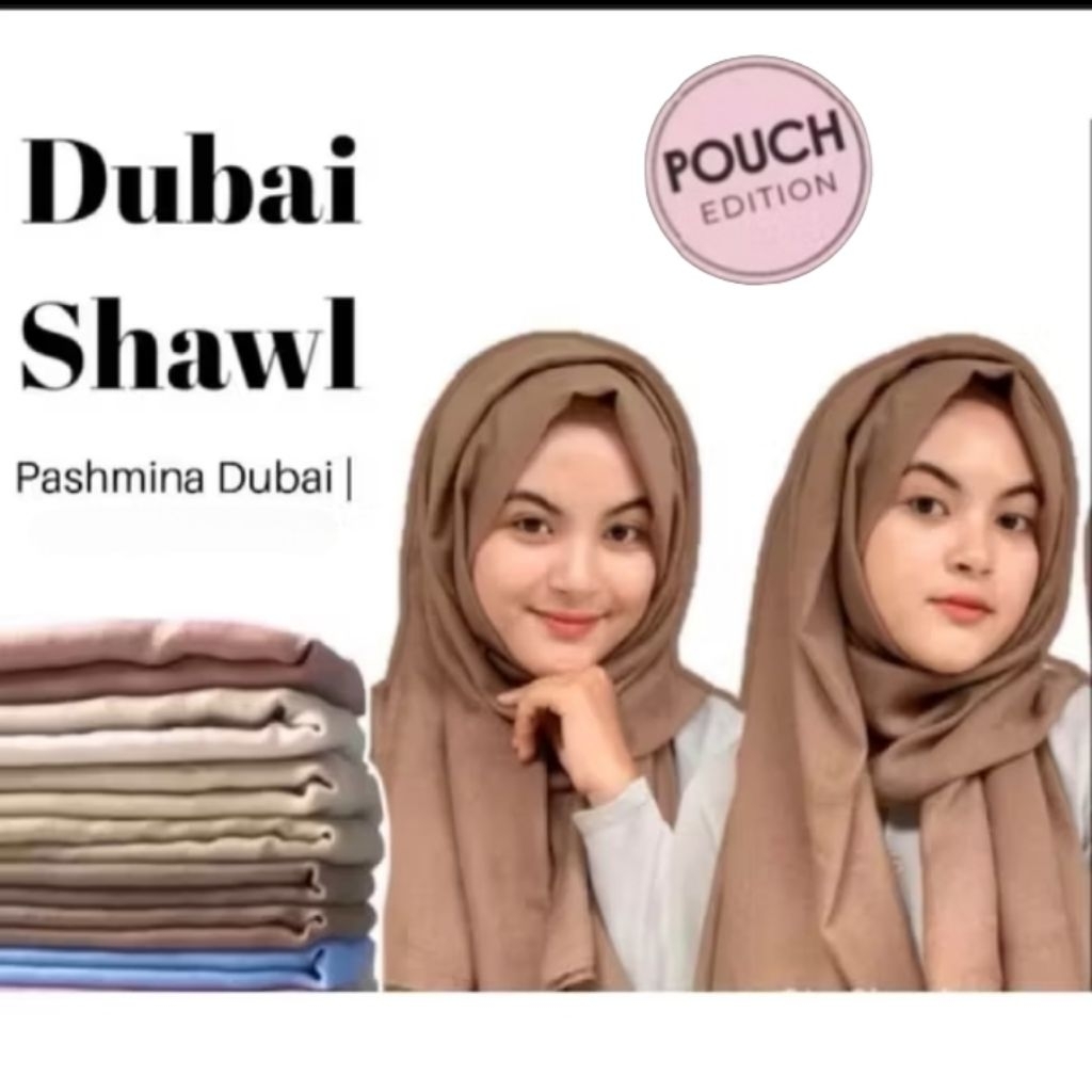 Jual Pashmina Dubai Shawl Premium | Free Pouch | ukuran 179 cm × 65 cm ...