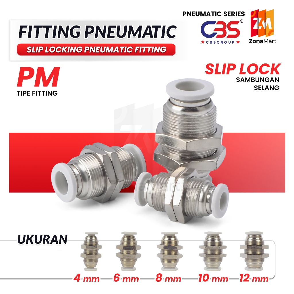 Jual MPM FITTING PNEUMATIC FITTING BULKHEAD PM Fitting Pneumatic PM ...