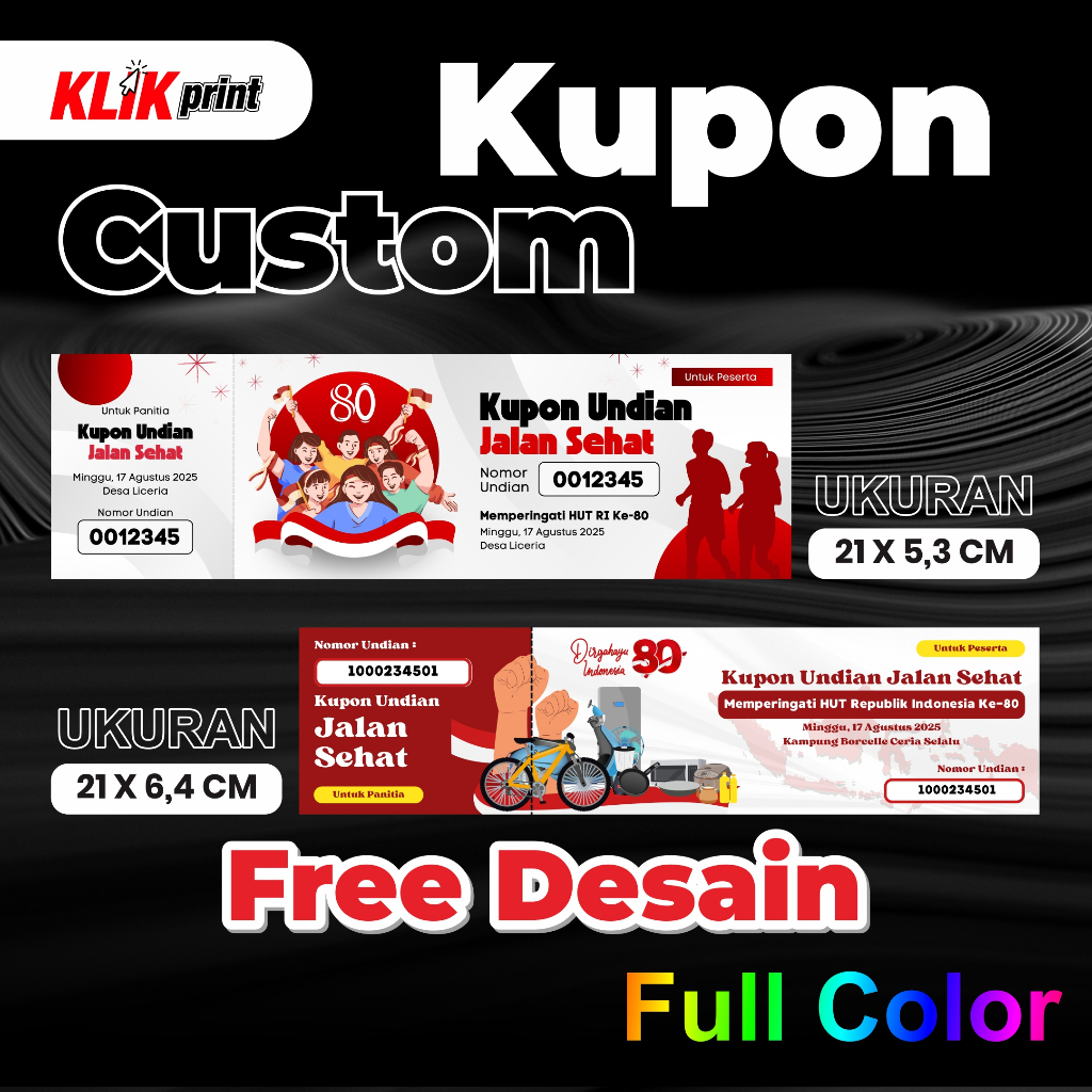 Jual Cetak Kupon Custom Isi 100 | 21 x 5,3 cm | 21 x 6,4 cm | Full ...