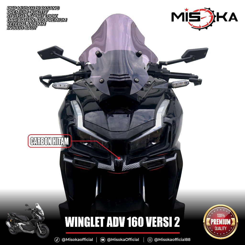 Jual Misoka- Winglet ADV 160 versi 2 Plastik Abs aksesoris motor matic ...