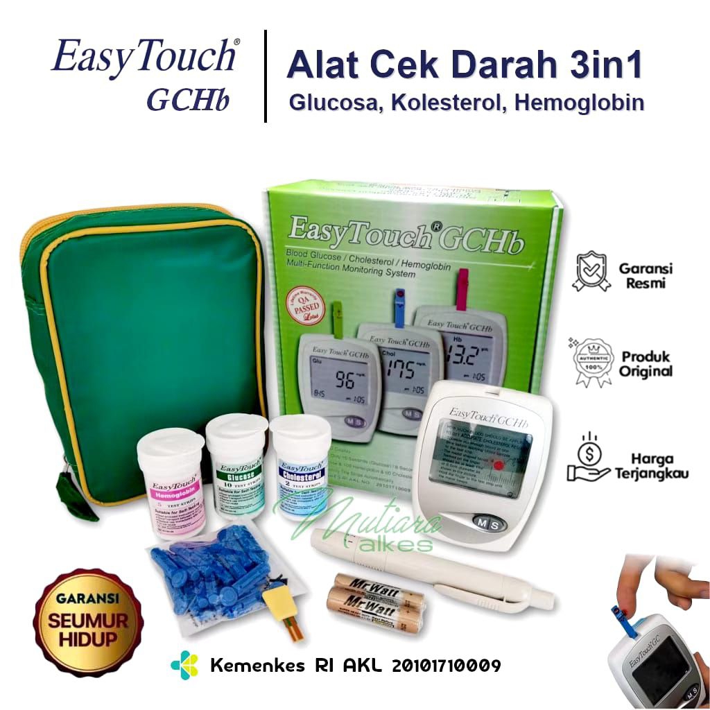 Jual Easy Touch GCHB 3in1 / EasyTouch GCHB / Alat Cek Gula - Cek Kolesterol Cek Hemoglobin ...