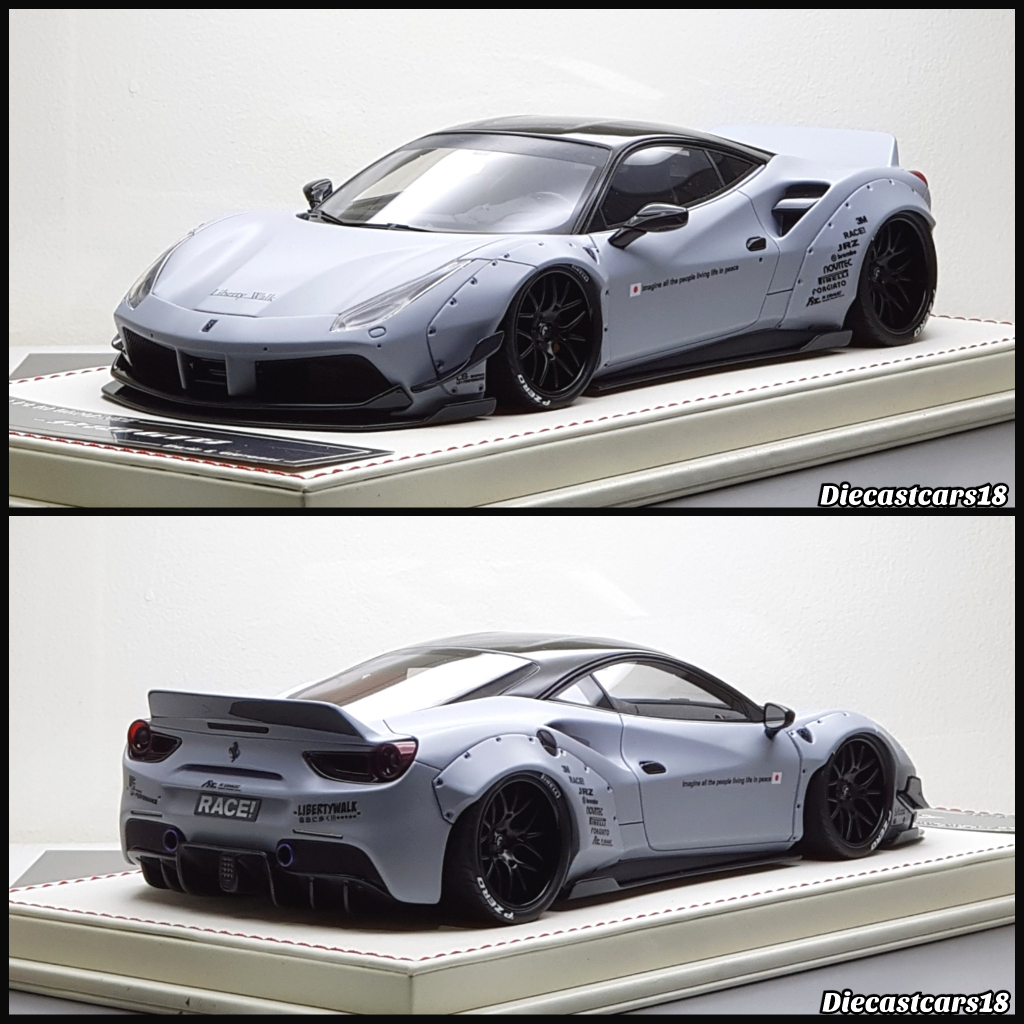 Jual 1/18 Davis & Giovanni Ferrari 488 GTB Liberty Walk RACE Ltd 08 Pcs ...