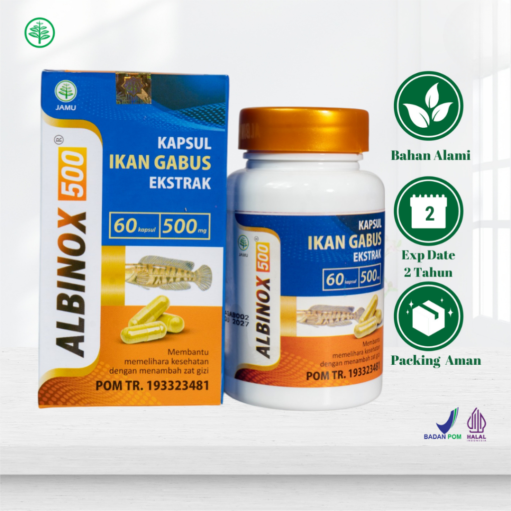 Jual Albinox Kapsul Ekstrak Ikan Gabus - Sari Kutuk Ikan Gabus 60 Kapsul | Shopee Indonesia