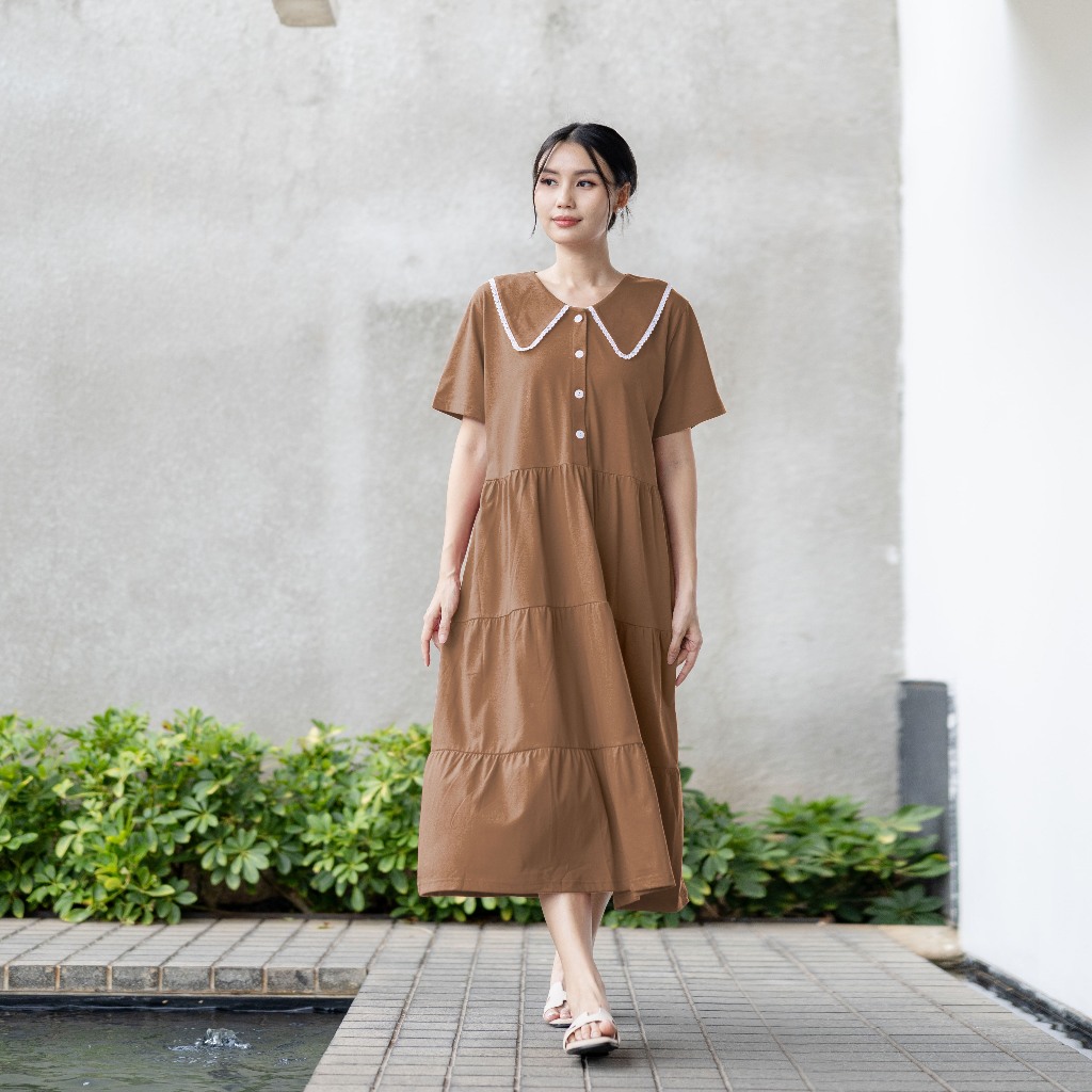 Jual FOREVER SWEET Home Dress Korean Style Daster Midi Wanita | Shopee ...