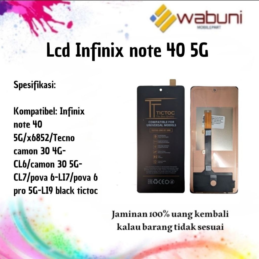 Jual wabunimobileparts LCD Infinix note 40 5G/x6852/Tecno camon 30 4G ...