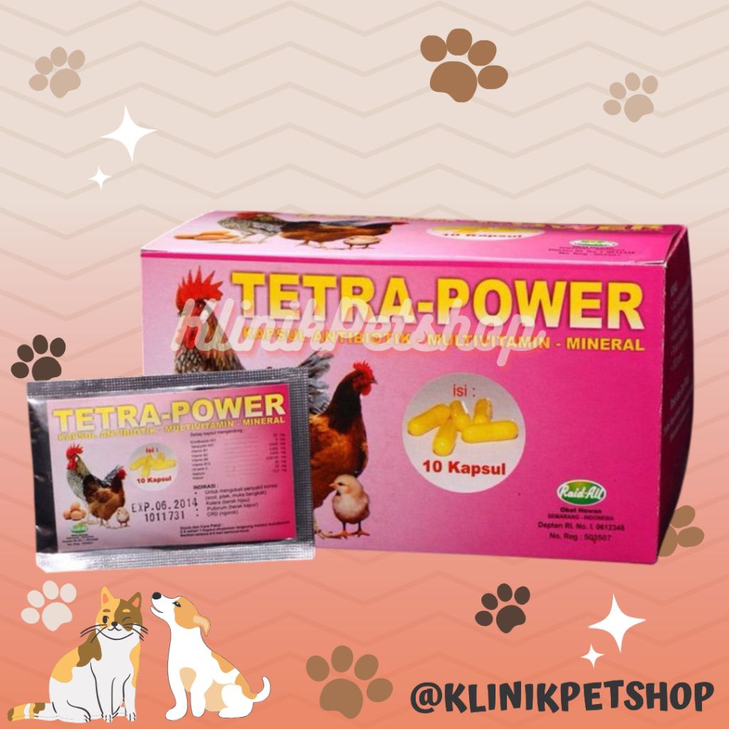 Jual Tetra Power Forte Anti Lumpuh Ayam Unggas 10 Kapsul per sachet ...