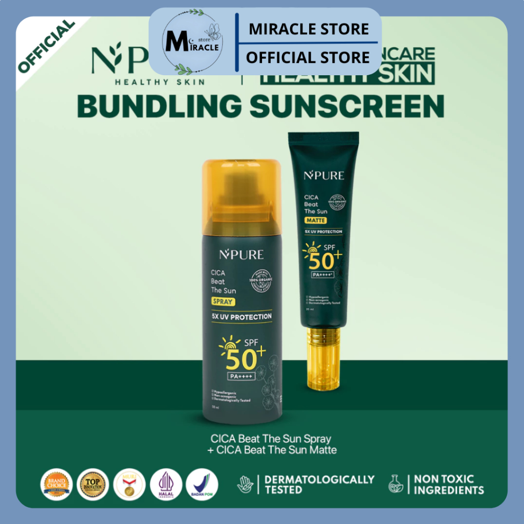 Jual NPURE Cica (BUNDLING BUY1 GET 1) SUNSCREEN BEAT THE SUN POWDER SPF ...