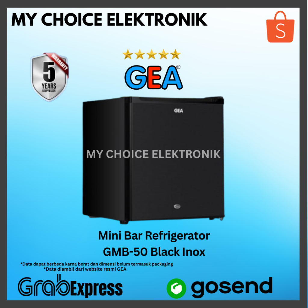 Jual GEA GMB-50 Kulkas Mini Bar / GMB50 Black Inox | Shopee Indonesia