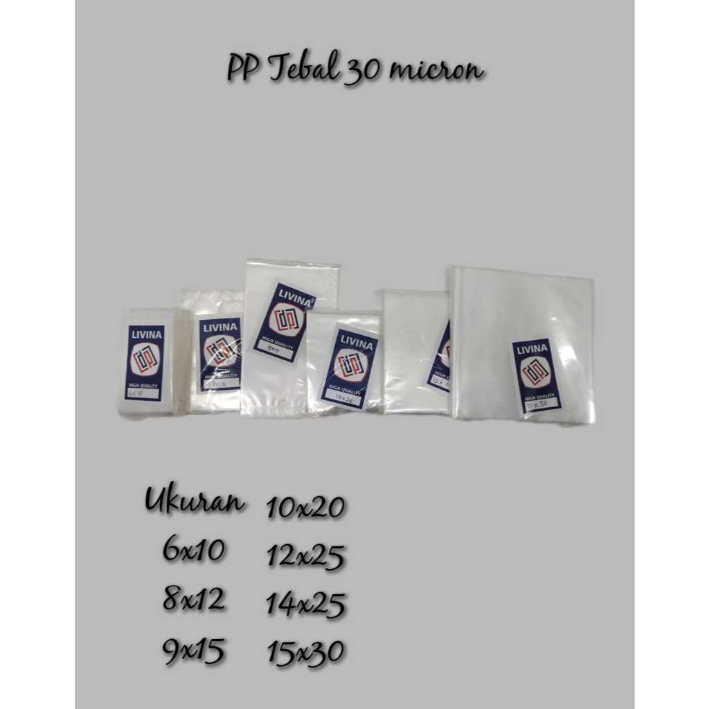 Jual Plastik PP Polos Lebar Tebal 03 9x15 8x12 6x10 15x30 20x35 Kantong ...