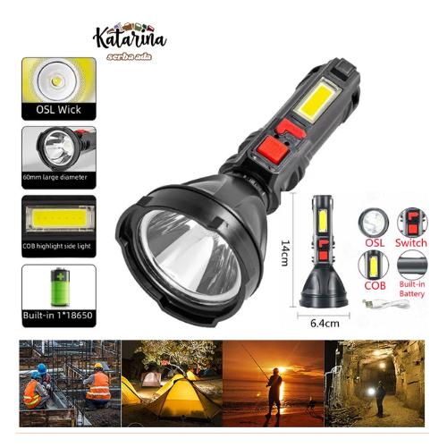 Jual L-830 Senter Fokus Super Terang Senter LED Jarak Jauh USB Charging ...