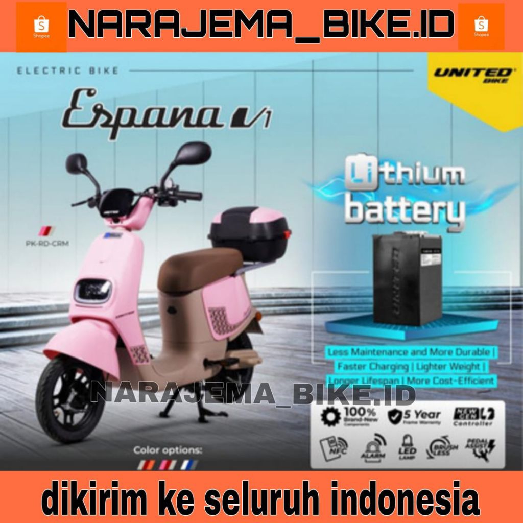Jual Sepeda Listrik UNITED Bike ESPANA V1 Electric bike 750 Watt ...