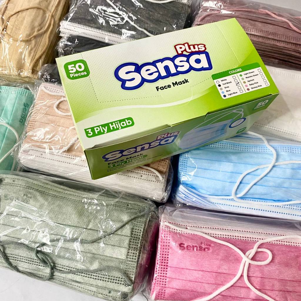 Jual MASKER EARLOOP HEADLOP 3PLY SENSA PLUS 1BOX ISI 50pcs (ORIE DAN ...