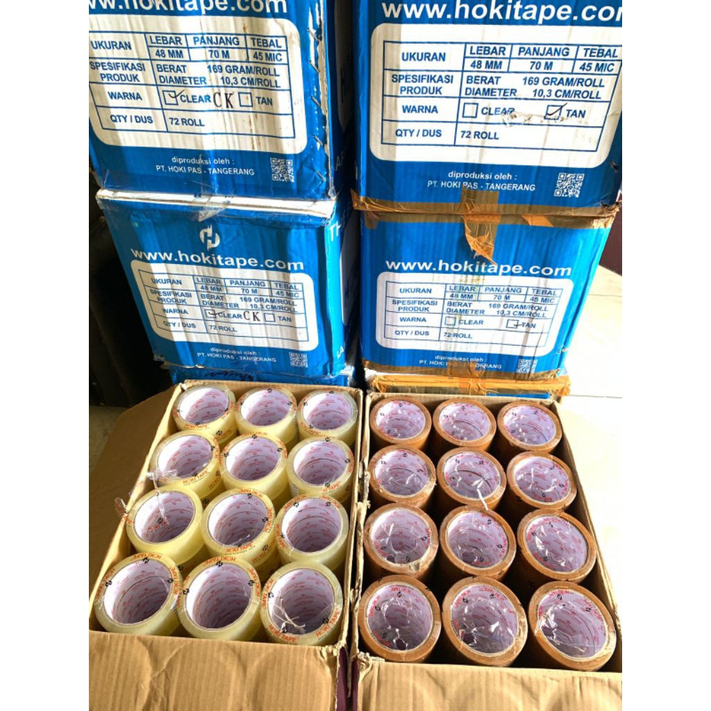 Jual lakban 1 dus isi 72 roll murah bening coklat 48mm X 100 yard hemat ...