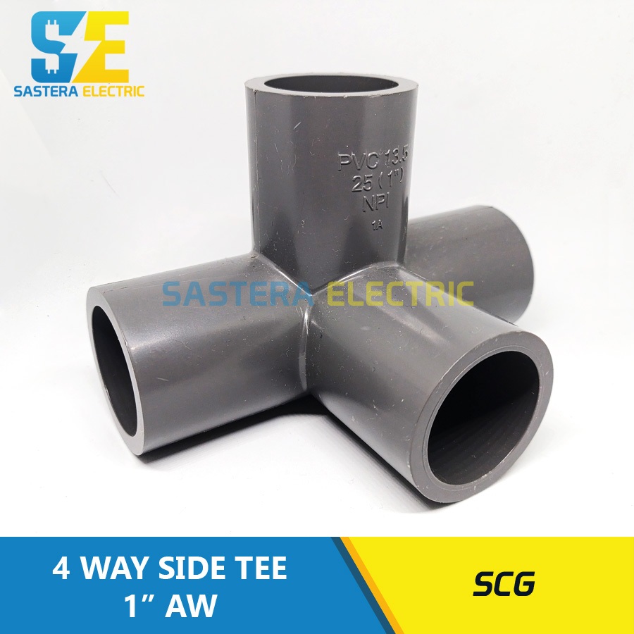 Jual 4 Way Side Tee 1" inch SCG AW / Tee 4 Cabang 1" PVC / Elbow Knee ...