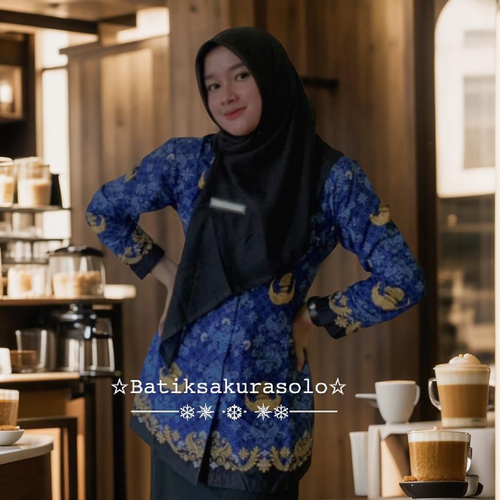 Jual KORPRI Wanita Kerah Hitam Katun C40s by SRITEX Berlapis Full Furing Halus | Shopee Indonesia