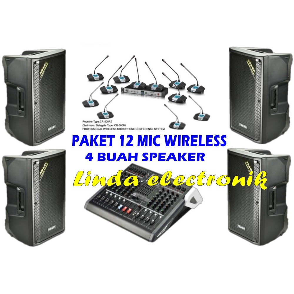 Jual paket sound system rapat ashley cr500re / cr500mi ashkey dp12p 12 ...