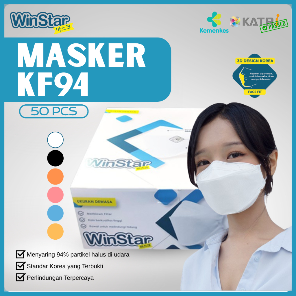 Jual WinStar MASKER KOREA KF94 - Masker Kesehatan 3 PLY BOX (50 PCS ...