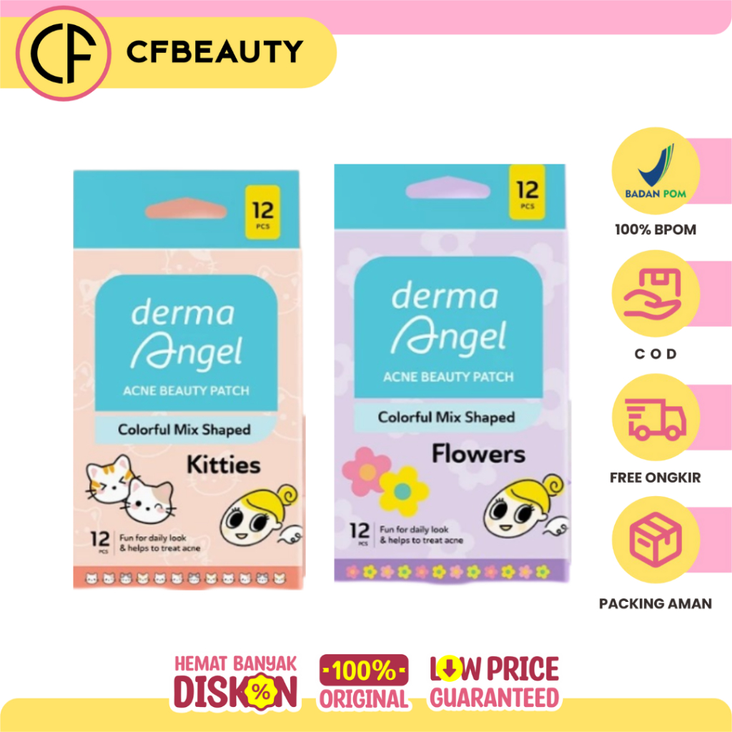 Jual Derma Angel Acne Beauty Patch Kitties - Colorful Mix Shaped (12pcs ...