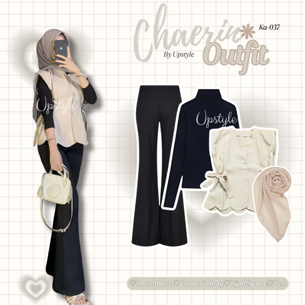 Jual Upstyle - Chaerin Outfit Set Wanita Trend Korean Style ( Vest ...