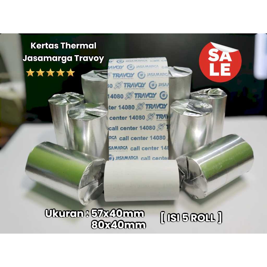 Jual Kertas Custom Thermal Struk Bon Logo Jasamarga Travoy (isi 5 roll ...