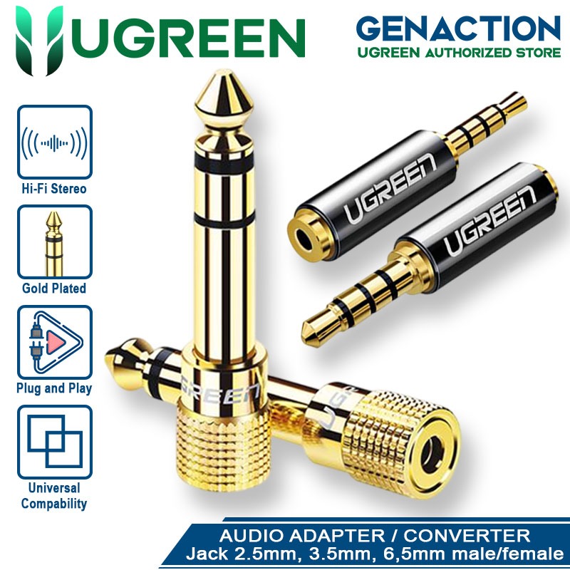 Jual UGREEN Jack Audio 6.5mm, 3.5mm dan 2.5mm Converter Male to Female Adapter | Shopee Indonesia