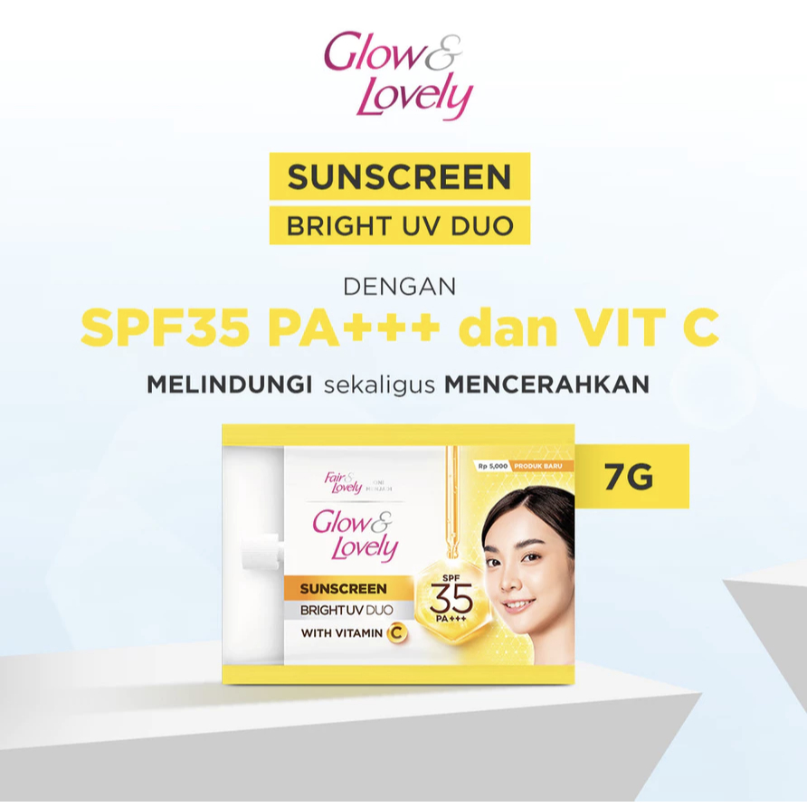 Jual Glow & Lovely Ultimate UV Duo SPF 35 Krim Serum Sunscreen - Sachet ...