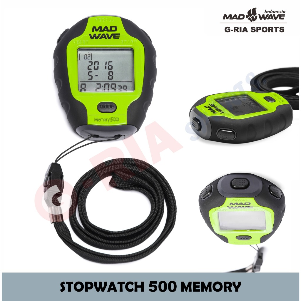 Jual Mad Wave Profesional Stopwatch With Stroke 500 Memory ( green ...