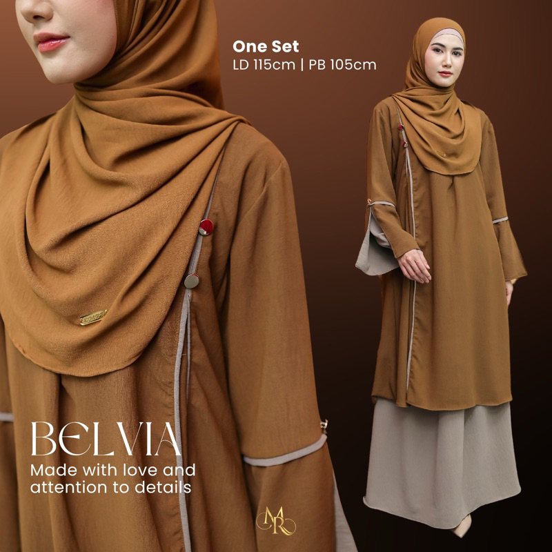 Jual Belvia Set Rok Syar’i One Set Tunik Muslimah Baju Lebaran Beliva ...