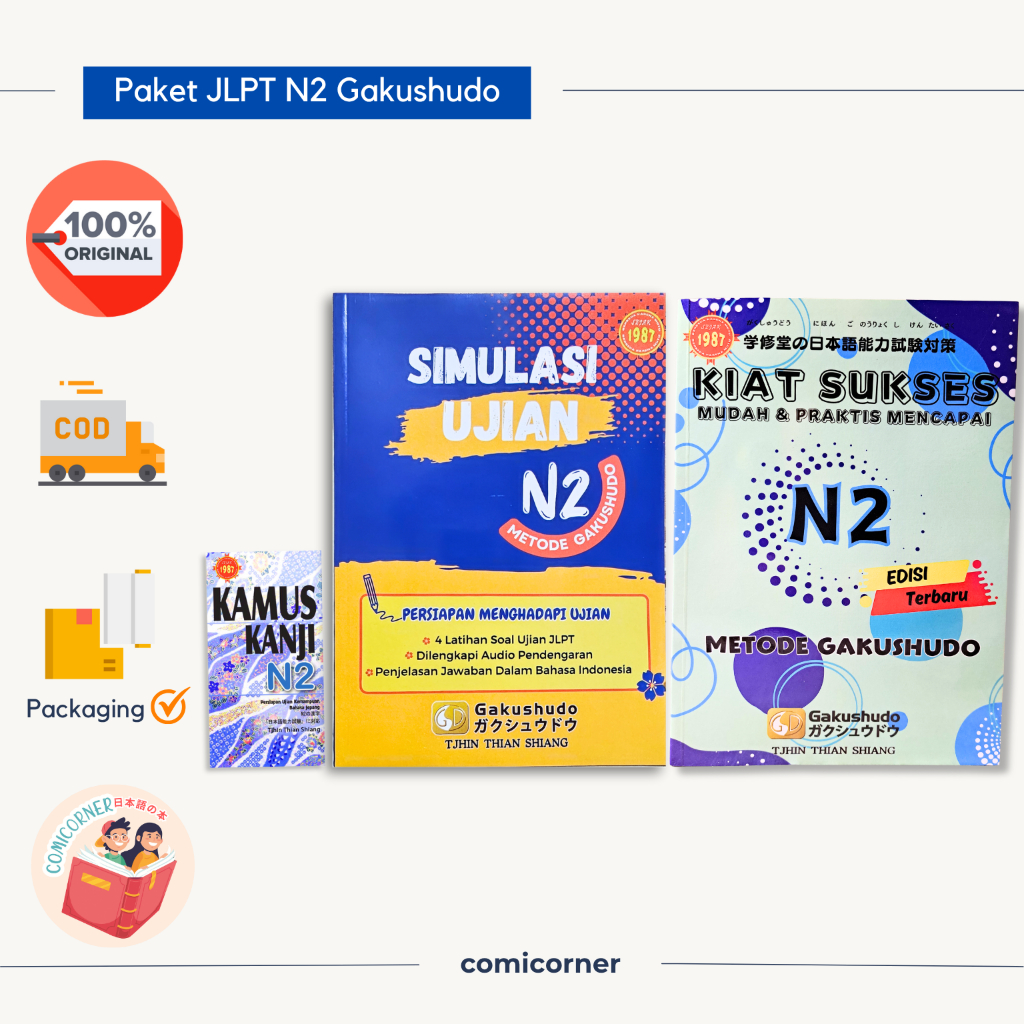 Jual [ORI] Paket Simulasi Ujian, Kiat Sukses, Kamus Kanji JLPT N2 ...