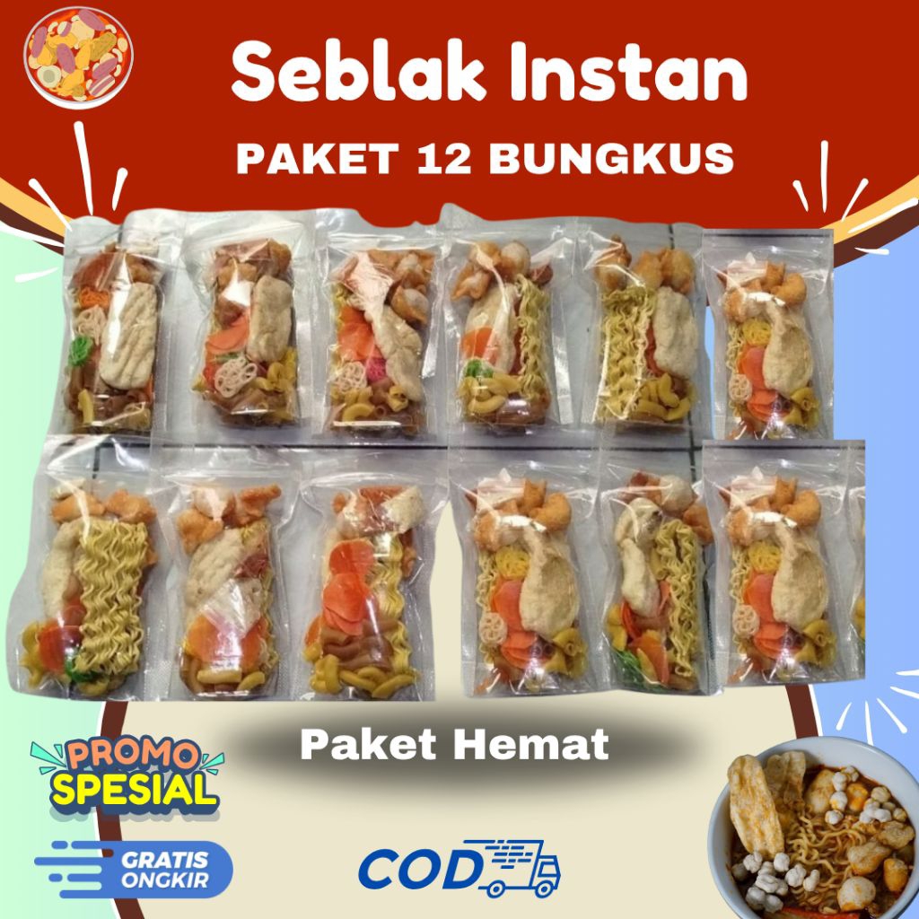 Jual Paket Hemat 12pcs/bks Seblak Instan Siap Saji (Paket 12 Bungkus ...