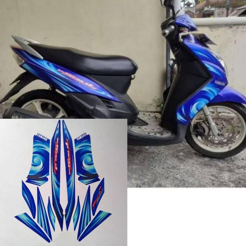 Jual Stiker Striping Lis Body Motor Mio Soul 2007 Warna Biru | Shopee ...