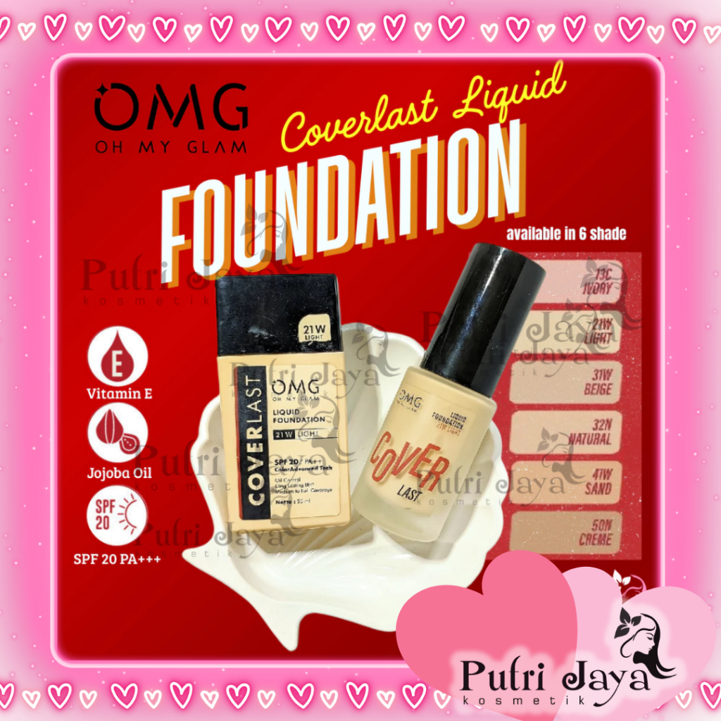 Jual OMG OH MY GLAM Coverlast Liquid Foundation | Alas bedak OMG ...