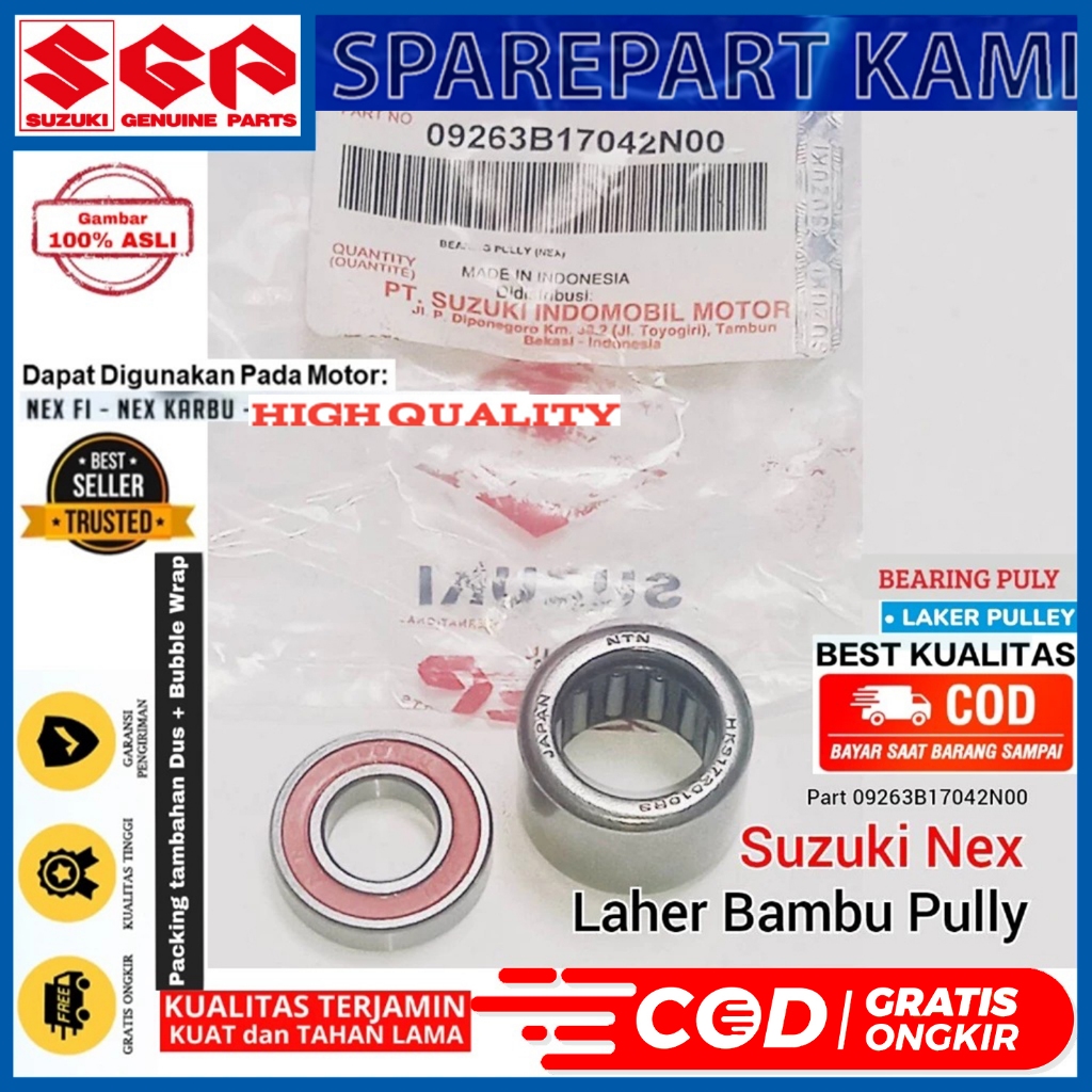 Jual BEARING BAMBU LAHER PULLY CVT BEARING PULLY SUZUKI SET NEX 1 NEX ...