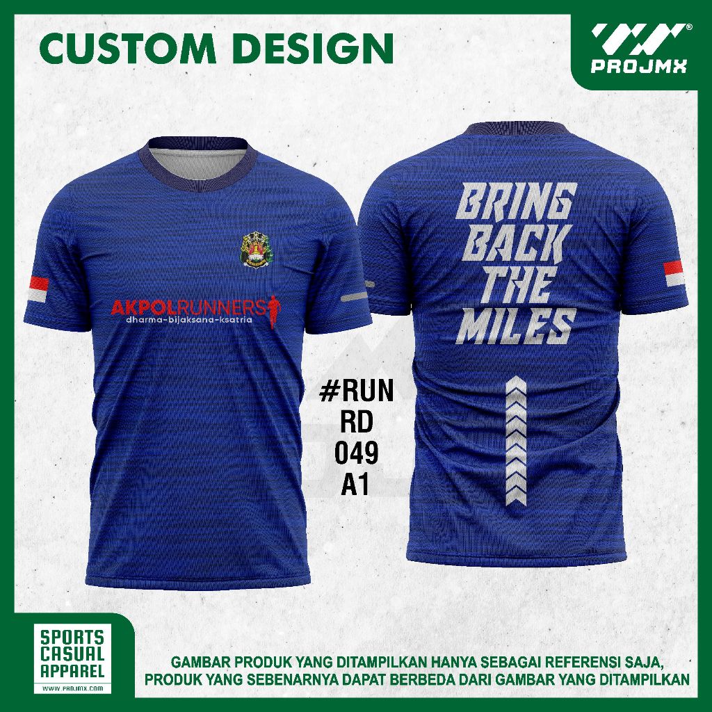 Jual PROJMX - KAOS JERSEY AKPOL RUNNERS BRING BACK THE MILES BLUE FULL ...
