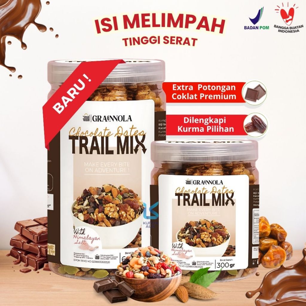 Jual Trail Mix Choco Dates Makanan Diet Snack Sehat Isi Melimpah Kacang ...