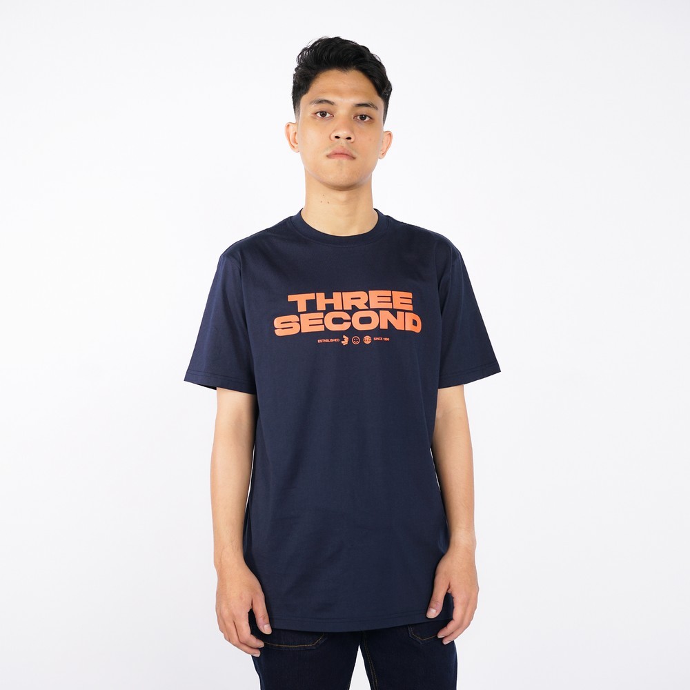 Jual 3Second Kaos Pria Lengan Pendek Regular Fit Katun Logo Script Cada OL-C940325 | Shopee ...