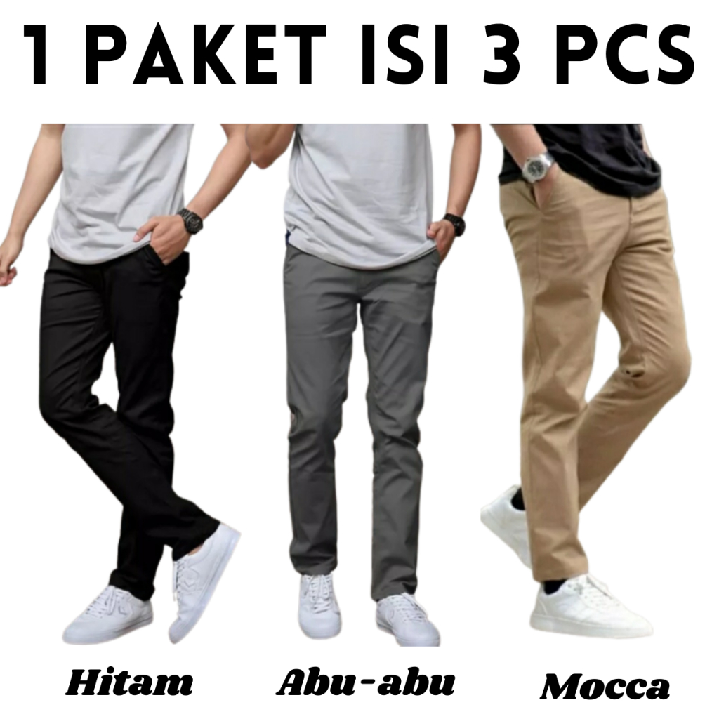 Jual TURUN HARGA !!! CELANA CHINO PANJANG SLIM FIT BAHAN COMBED MELAR PRIA DEWASA | Shopee Indonesia