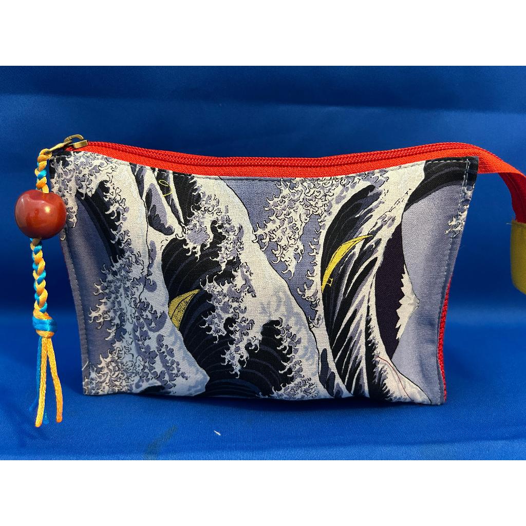Jual Dompet Jepang(Japanese Pouch)-Abu Motif Ombak | Shopee Indonesia