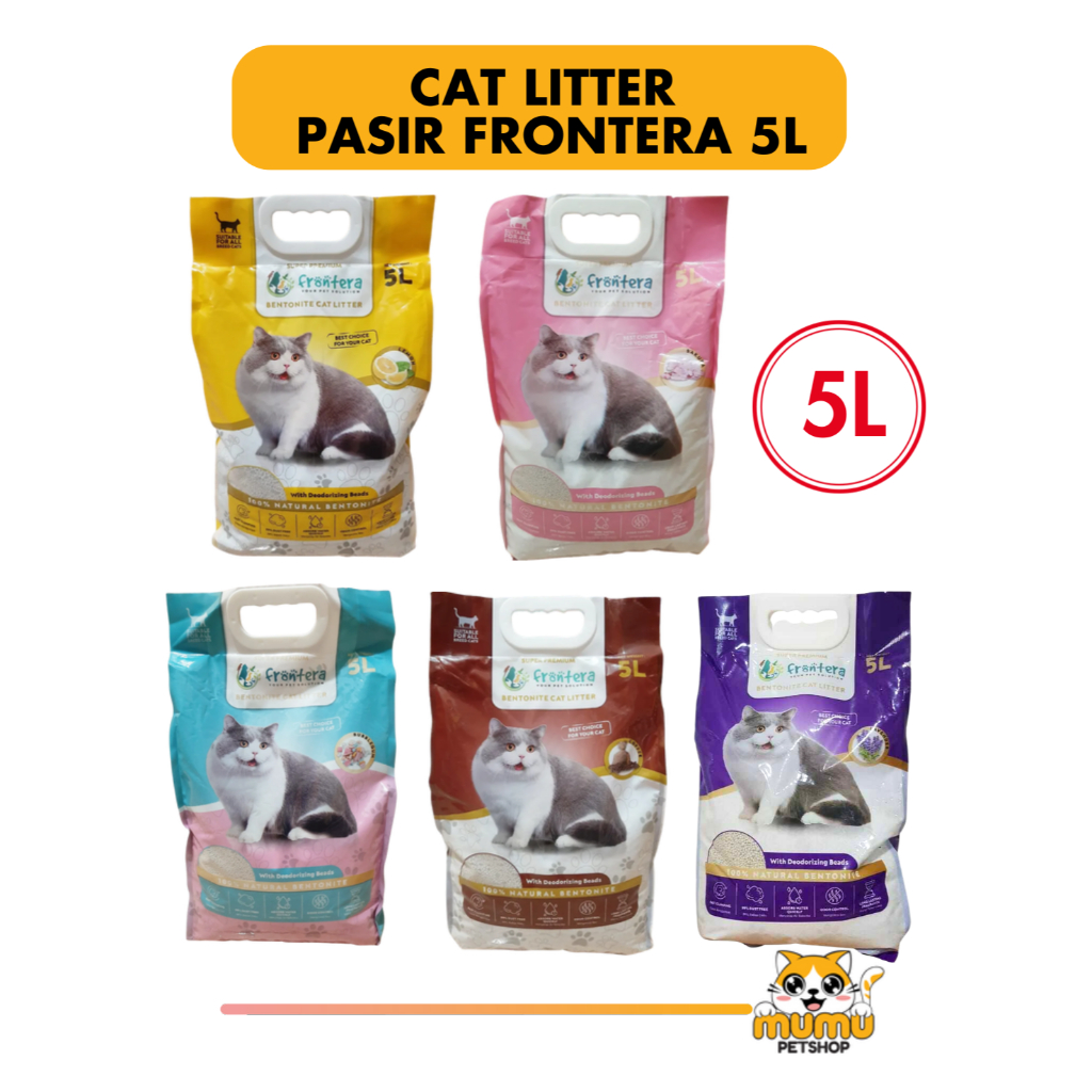Jual PASIR KUCING FRONTERA 5L - Pasir Kucing Gumpal Wangi Bentonite Cat ...