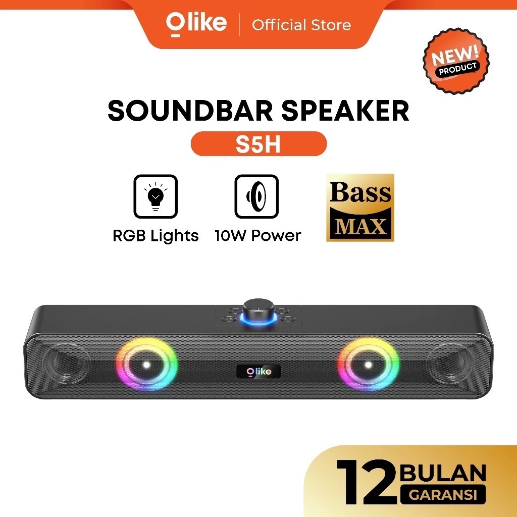 Jual OLIKE Speaker Soundbar S5H + RGB 1200mAh, Surround Sound 10W ...