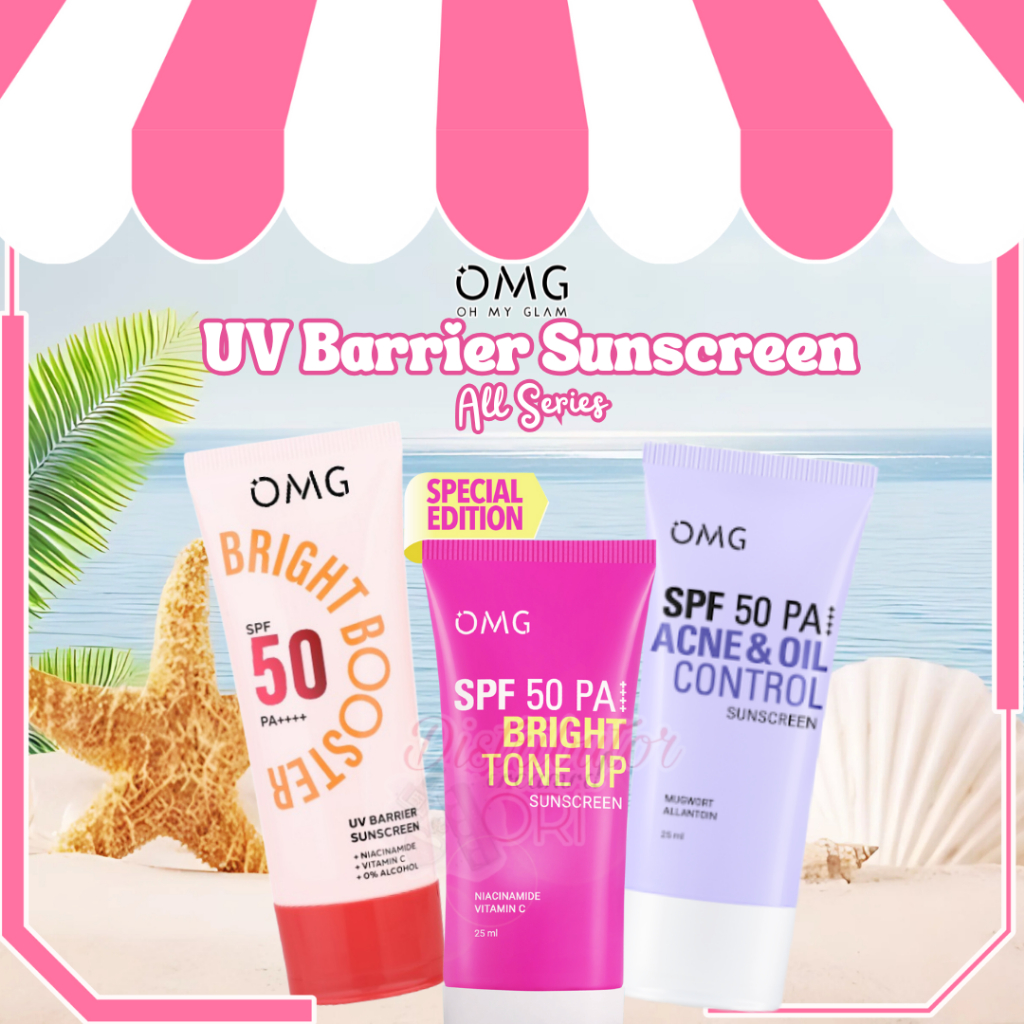 Jual OMG Oh My Glow UV Barrier Bright Acne Sunscreen SPF 50 PA++++ 25ml ...